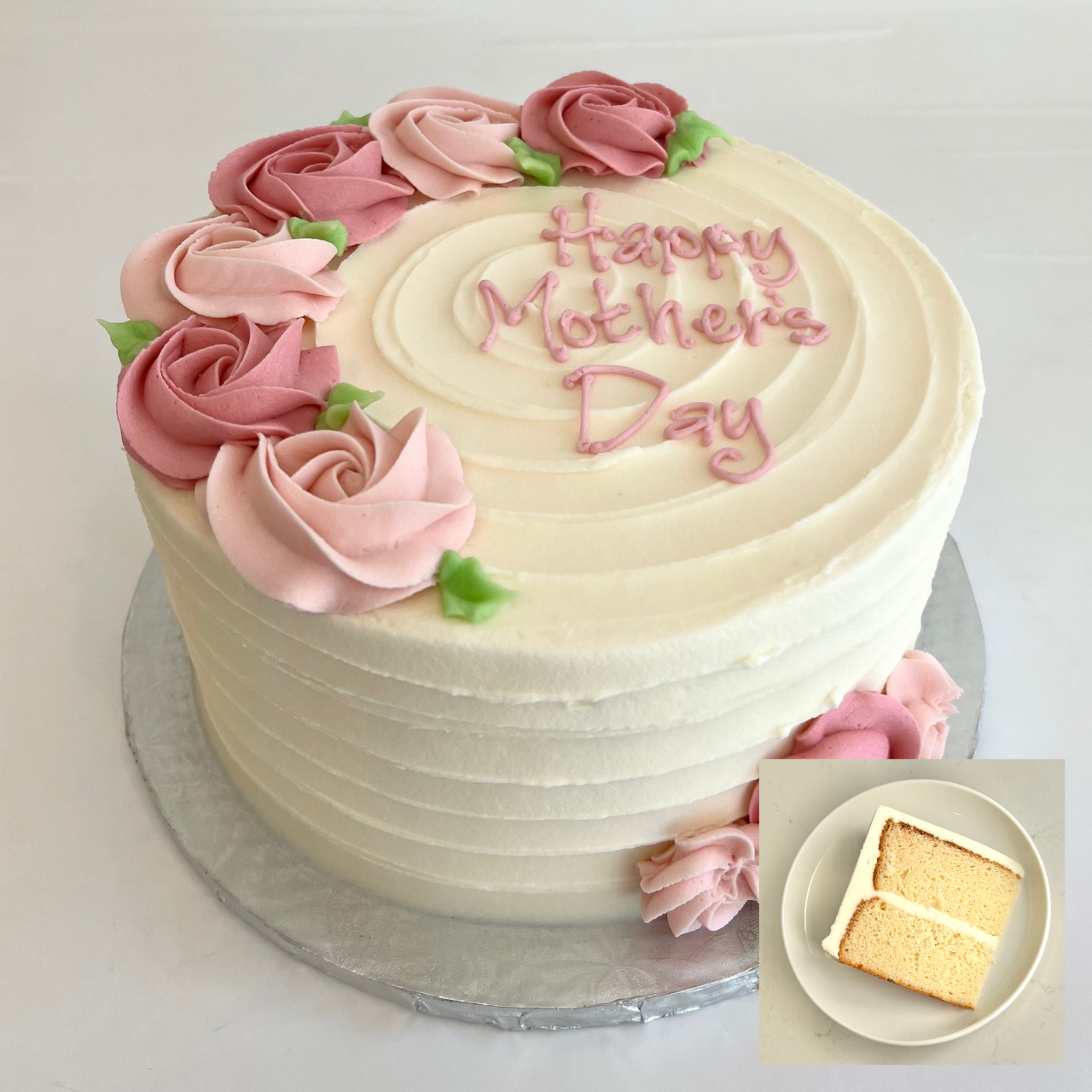 8" Round Mother's Day Cake - French Vanilla | The Cakery Bakery